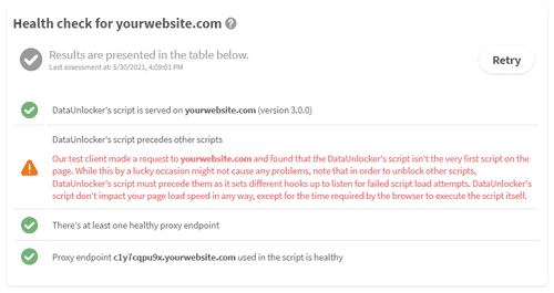 DataUnlocker Docs • Setup health check