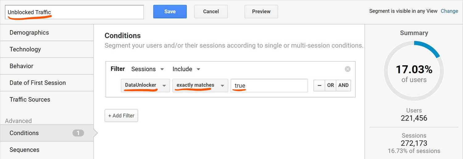 DataUnlocker Docs • Using a custom dimension with Universal Analytics