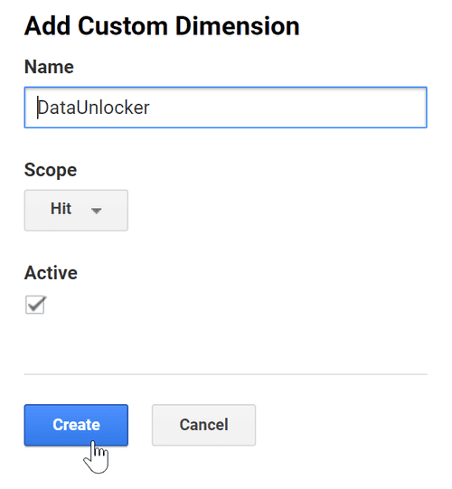 DataUnlocker Docs • Using a custom dimension with Universal Analytics
