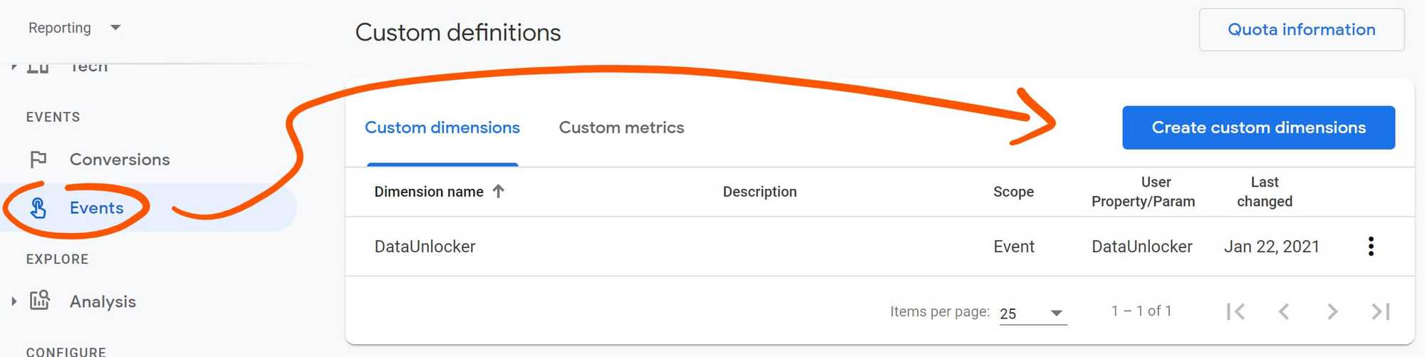DataUnlocker Docs • Using a custom dimension with Google Analytics 4