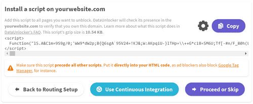 DataUnlocker Docs • Installing a static script